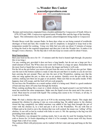 Wonder Box Cooker User Manual | Manualzz