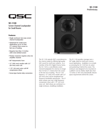 QSC SC-1120 Spec sheet | Manualzz