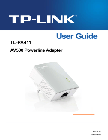 TP-LINK AV500 TL-PA411 Powerline Adapter User Guide | Manualzz
