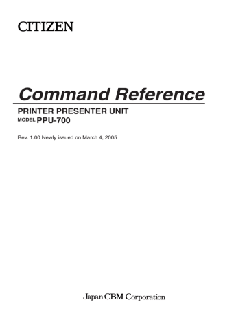 CITIZEN PPU-700 Command Reference | Manualzz