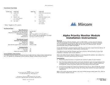 Mircom LT-1029 MIX-100P Installation instructions | Manualzz