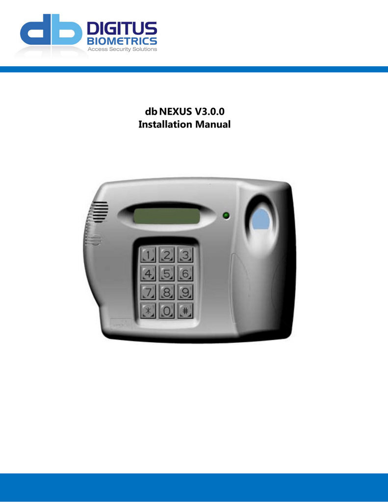 Digitus Biometrics db Nexus III Installation manual | Manualzz