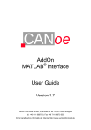 CANoe AddOn MATLAB Interface User Guide | Manualzz