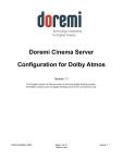 Doremi Cinema Server Configuration for Dolby Atmos User Manual | Manualzz