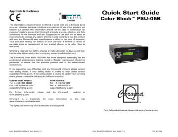 Chroma Color Block PSU30 Quick start manual | Manualzz
