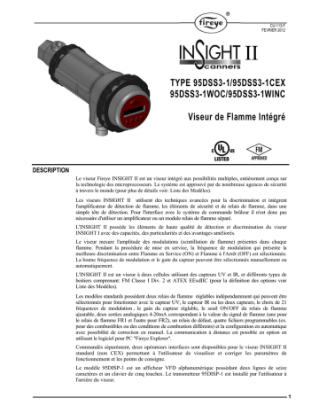 Fireye Insight II Type 95DSS3 Integrated Flame Scanner, CU-113F Manuel ...