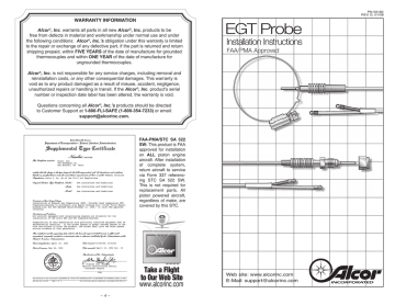 Alcor EGT Installation instructions | Manualzz