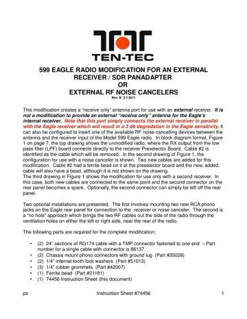 TEN-TEC 599 Eagle Radio Modification Instruction | Manualzz