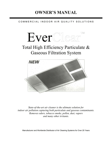 EverClear Air Cleaner Owner's Manual | Manualzz