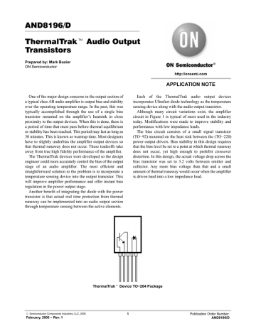 ThermalTrak Audio Output Transistors Application Note | Manualzz