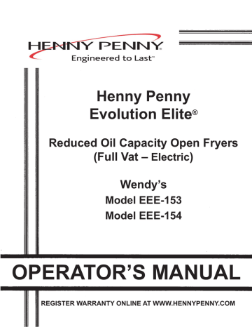 Henny Penny Evolution Elite EEE-154 Operator's Manual | Manualzz