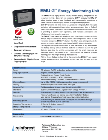 Energy Monitoring Unit EMU 2 Datasheet | Manualzz