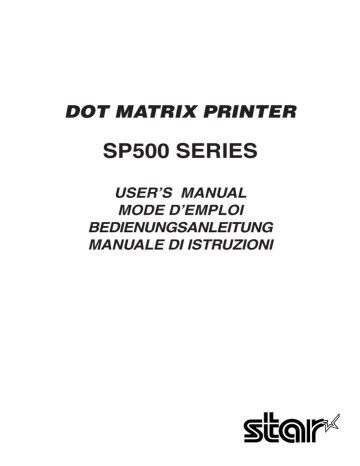Star Micronics SP500 Series Printer User manual | Manualzz