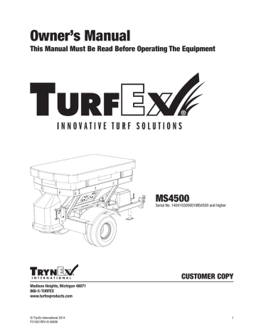 TurfEx MS4500 Spreader Owner's Manual | Manualzz