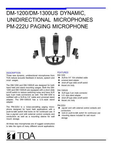 TOA DM-1200 manual | Manualzz