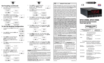 Omega DP25-CRMS and DP25-VRMS Owner Manual | Manualzz