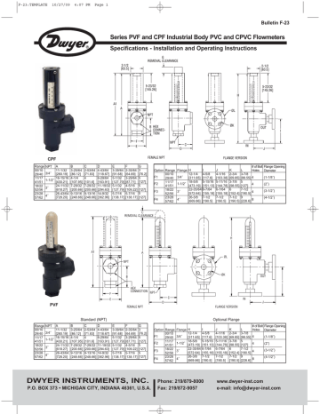 Dwyer Series PVF & CPF Instruction manual | Manualzz