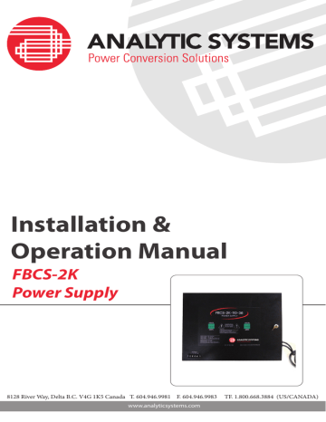 Power Supply FBCS-2K Installation & Operation Manual | Manualzz