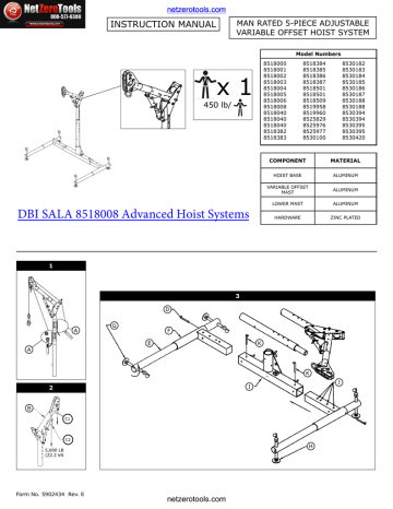 DBI-SALA 8518008 Advanced Hoist Systems Instruction Manual | Manualzz
