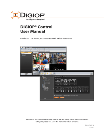DIGIOP AI Series, EI Series Network Video Recorder User Manual | Manualzz