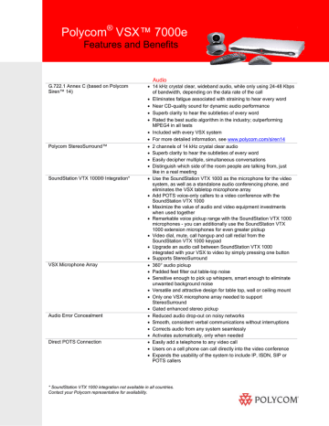 Polycom SoundStation VTX 1000 Brochure & Specs | Manualzz