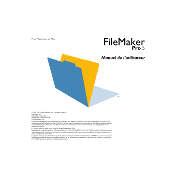 Filemaker Pro 5 Mode d'emploi | Manualzz