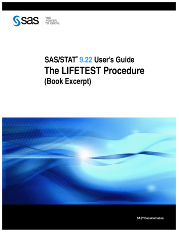SAS LIFETEST Procedure User’s Guide | Manualzz