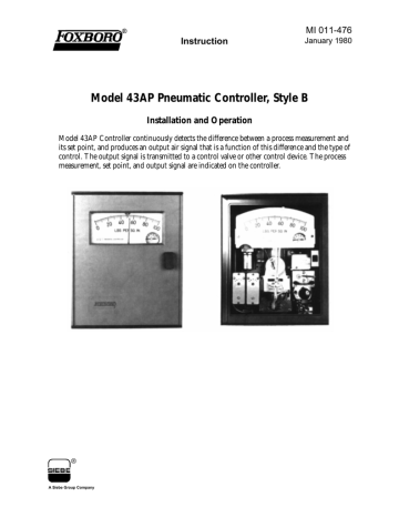 Foxboro 43AP Style B Pneumatic Controller Instruction | Manualzz