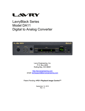 LavryBlack DA11 User Manual | Manualzz