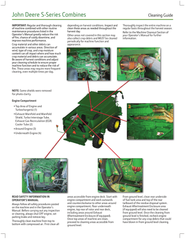 John Deere S-Series Combine Cleaning Guide | Manualzz