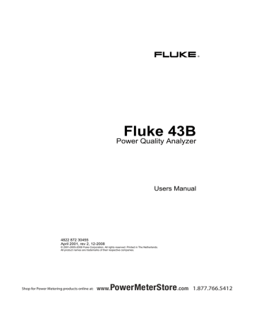 Fluke 43B Power Quality Analyzer User Manual | Manualzz