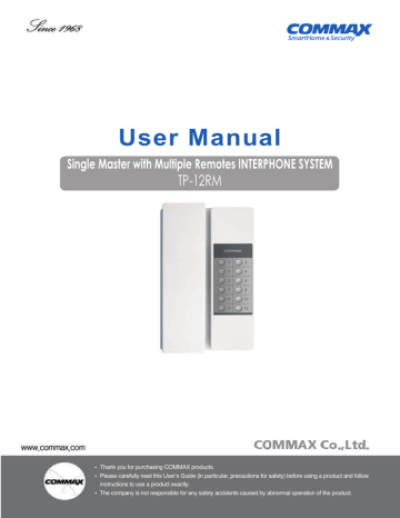 Interphone System TP-12RM User Manual | Manualzz