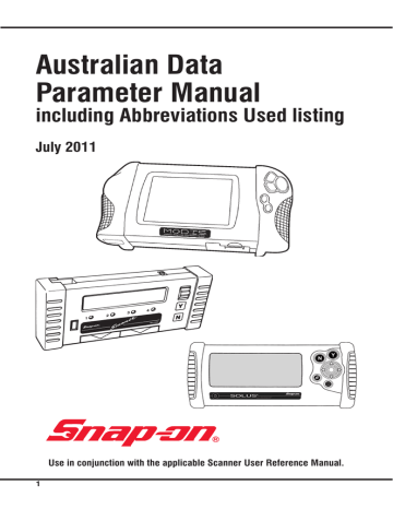 Snap-on Scanner Parameter Manual | Manualzz