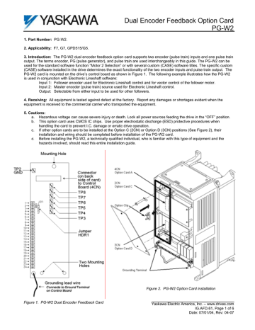 Yaskawa Feedback Options Installation Guide | Manualzz
