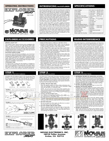 NOVAK EXPLORER II ESC Operating instructions | Manualzz