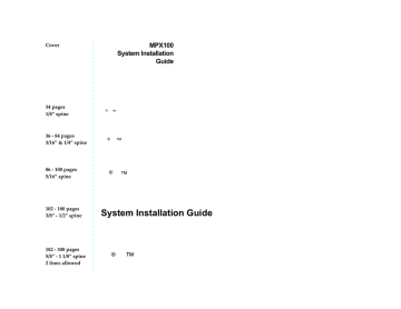 System Mpx100 Installation Guide Manualzz