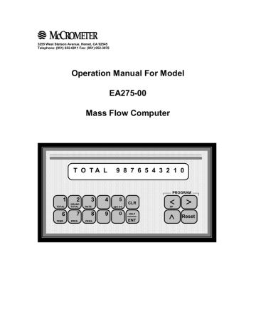 McCrometer V-Cone Manual - Flow Measurement & Control | Manualzz