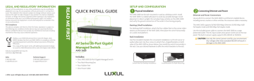 Luxul AV Series AMS-2600 Quick Install Guide | Manualzz