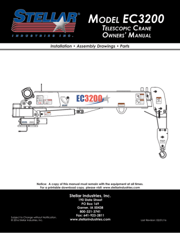 Stellar EC3200 Telescopic Crane Owners Manual | Manualzz