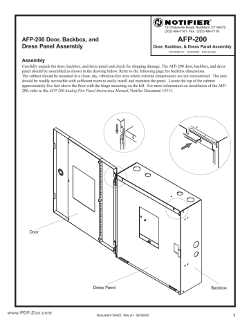 Fire Panel AFP-200 Instruction Manual | Manualzz
