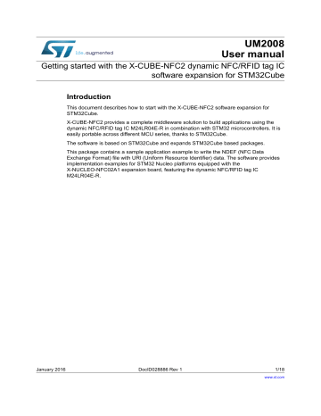 STMicroelectronics X-CUBE-NFC2 User Manual | Manualzz