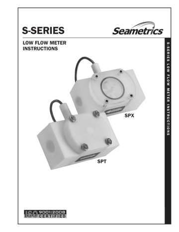 S-Series SPX & SPT Low Flow Meter Instructions | Manualzz