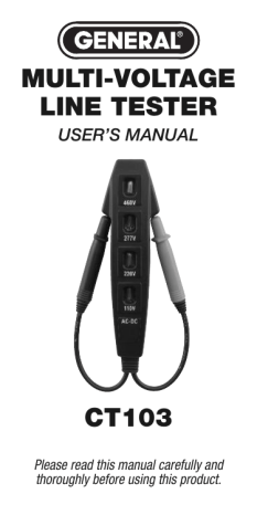 Line Tester CT103 User’s Manual | Manualzz