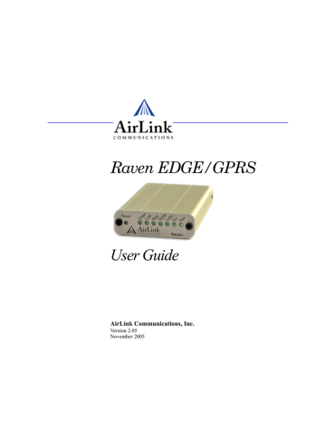 Raven modem EDGE/GPRS Raven User Guide | Manualzz