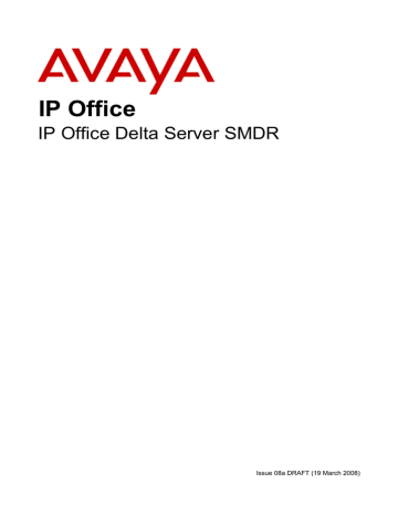 Avaya IP Office Delta Server SMDR User Manual | Manualzz