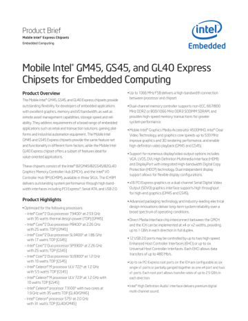 Intel gm45 express chipset family - operfbon