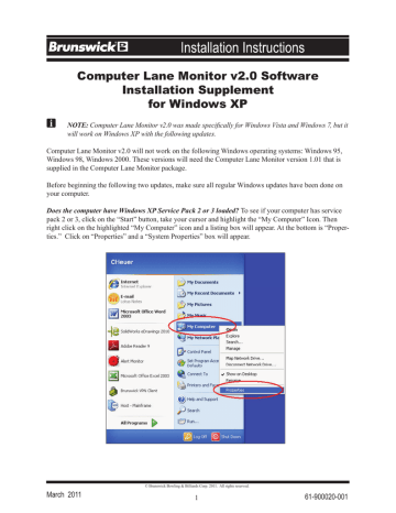 Lane Monitor v2.0 Installation Supplement for Windows XP | Manualzz