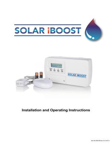 Solar iBoost Installation and Operating Instructions | Manualzz