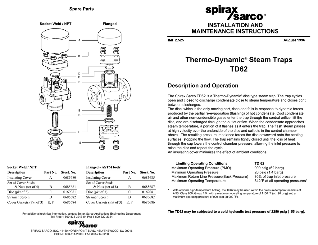 Trampas De Vapor Spirax Sarco PDF Steam Temperature, 48% OFF
