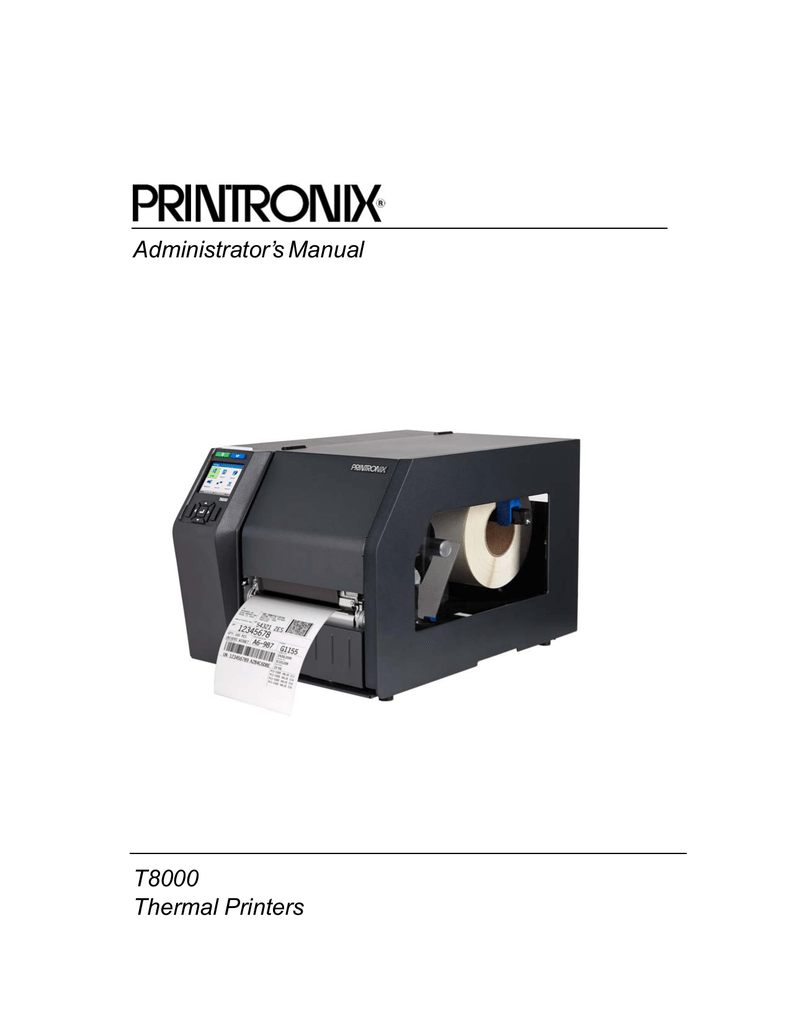 Printronix T8000 Administrator's Manual | Manualzz